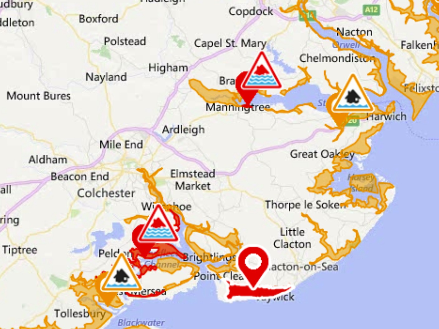Severe Flood Warnings Issued For Essex Coast With Risk Of Danger To Life Anglia Itv News